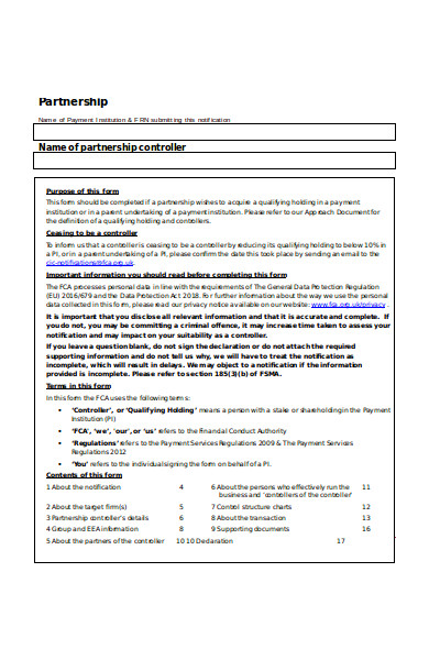 FREE 36+ Partnership Forms in PDF | MS Word