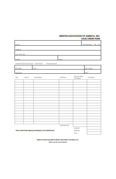 FREE 60+ Sales Order Form Samples, PDF, MS Word, Google Docs, Excel