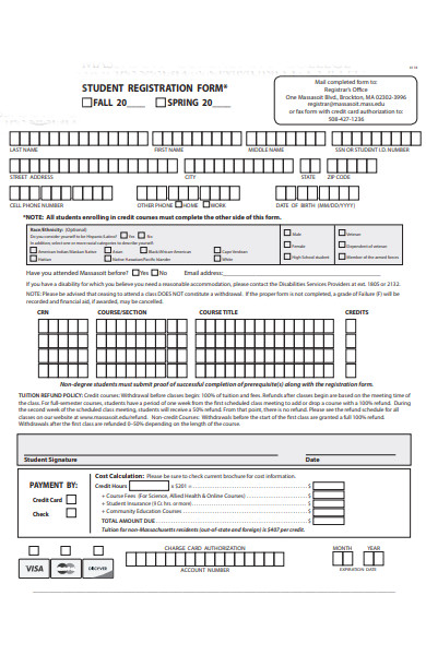 FREE 39+ Student Registration Form Samples, PDF, MS Word, Google Docs ...
