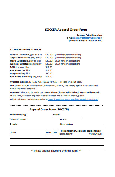FREE 52+ Apparel Order Forms in PDF | Ms Word | XLS