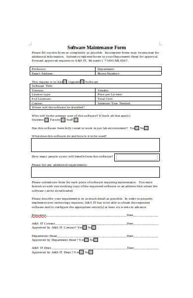 FREE 42+ Maintenance Forms in PDF | MS Word | XLS
