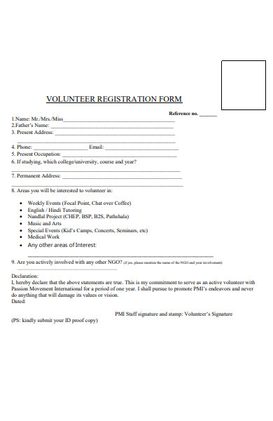 FREE 30+ Volunteer Registration Forms in PDF | MS Word