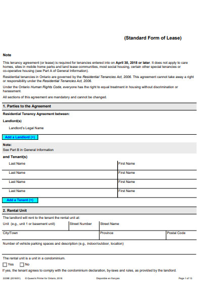 FREE 21+ Lease and Rental Forms in PDF