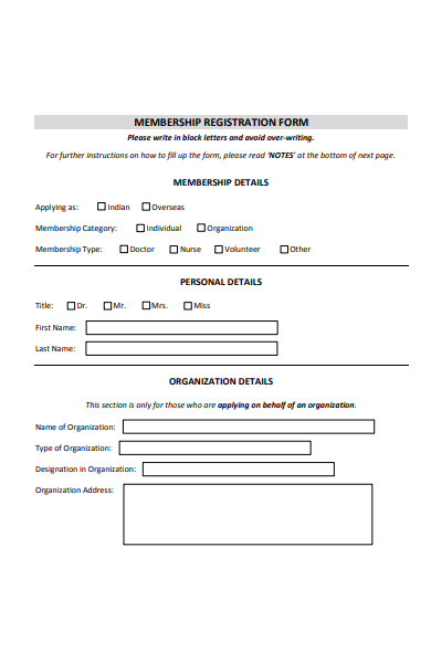 FREE 32+ Membership Registration Forms in PDF | MS Word | XLS