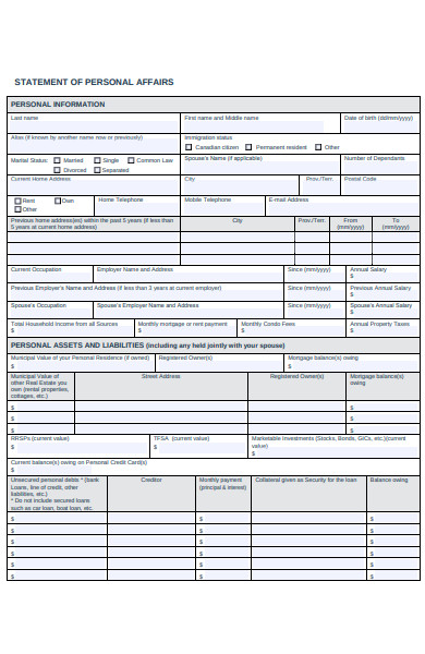 FREE 42+ Personal Forms in PDF | MS Word | Excel
