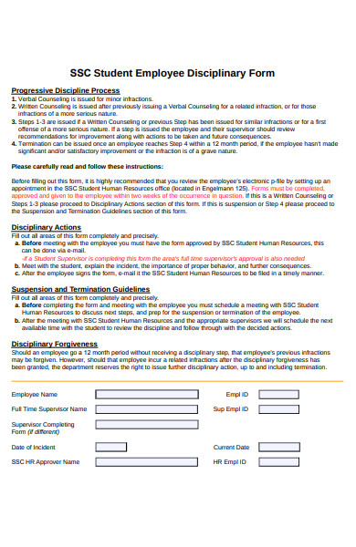 FREE 30+ Disciplinary Forms in PDF | MS Word