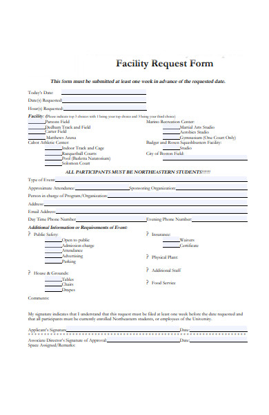 FREE 50+ Facility Forms in PDF | MS Word
