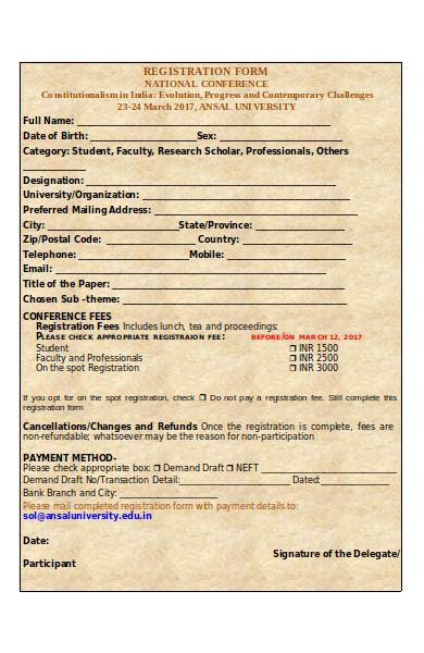 FREE 39+ Student Registration Form Samples, PDF, MS Word, Google Docs ...