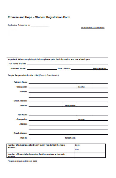 FREE 39+ Student Registration Form Samples, PDF, MS Word, Google Docs ...
