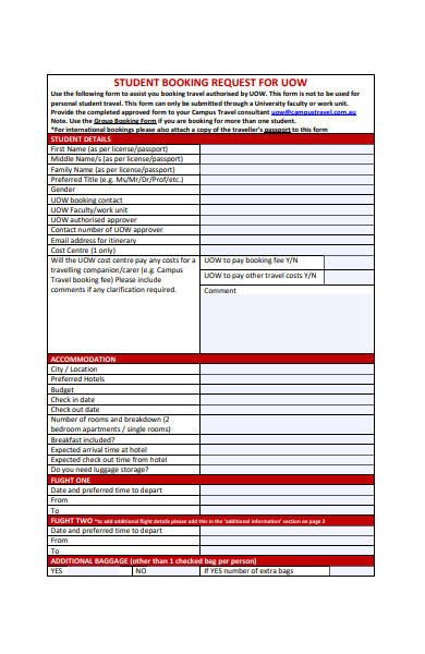 FREE 38+ Travel Booking Forms in PDF | MS Word