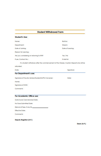 FREE 35+ Withdrawal Form Samples, PDF, MS Word, Google Docs, Excel