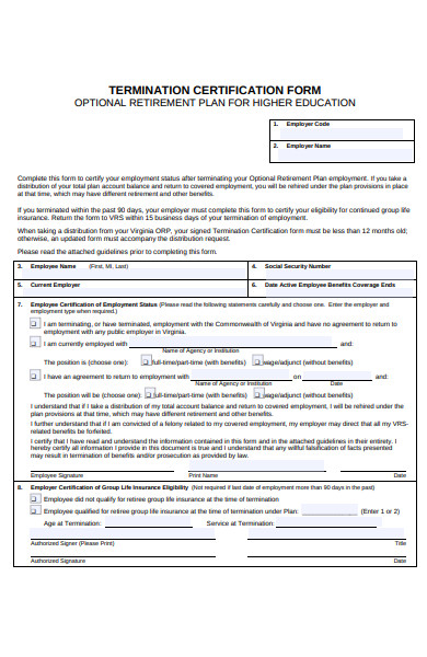 FREE 51+ Termination Forms in PDF | MS Word | XLS