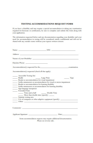FREE 38+ Accommodation Request Form Samples, PDF, MS Word, Google Docs ...
