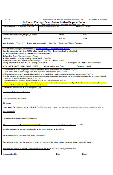 FREE 31+ Therapy Forms in PDF | MS Word | XLS