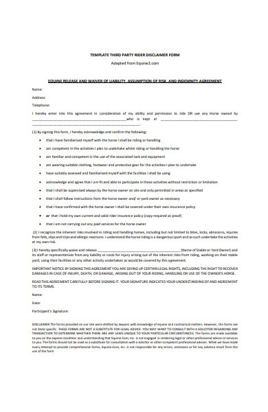 FREE 54+ Disclaimer Form Samples, PDF, MS Word, Google Docs