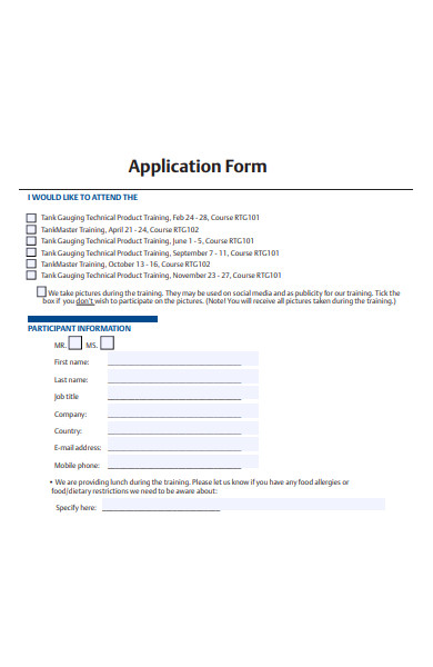 FREE 46+ Training Form Samples, PDF, Word, Google Docs, Excel