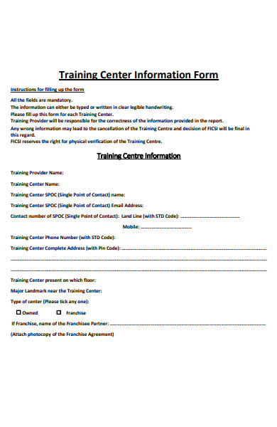 FREE 46+ Training Form Samples, PDF, Word, Google Docs, Excel