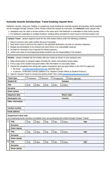 FREE 42+ Travel Booking Form Samples, PDF, MS Word, Google Docs