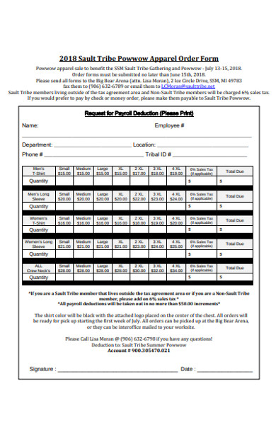 FREE 52+ Apparel Order Forms in PDF | Ms Word | XLS