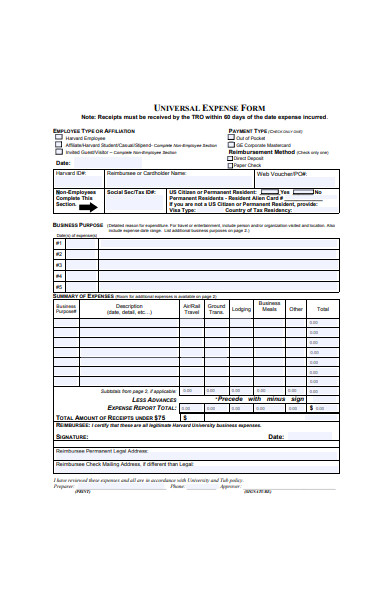 FREE 33+ Expenses Forms in PDF | Ms Word | XLS