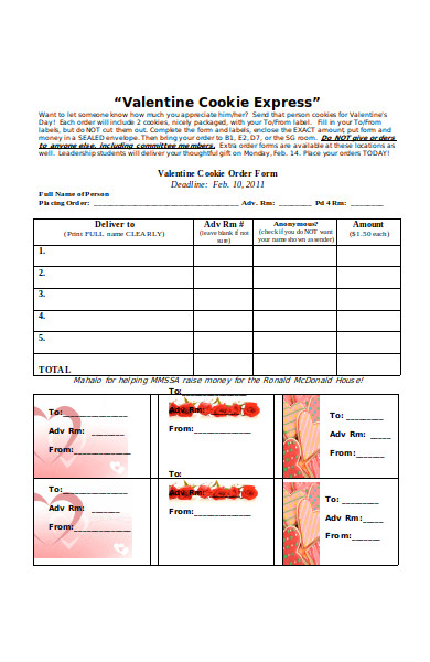 FREE 30+ Cookie Order Forms in PDF | MS Word