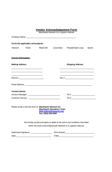 FREE 56+ Acknowledgement Form Samples, PDF, MS Word, Google Docs, Excel