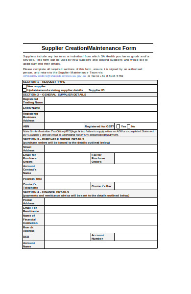 FREE 36+ Vendor Form Samples, PDF, MS Word, Google Docs, Excel