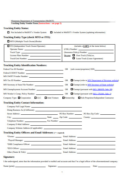 FREE 36+ Vendor Form Samples, PDF, MS Word, Google Docs, Excel