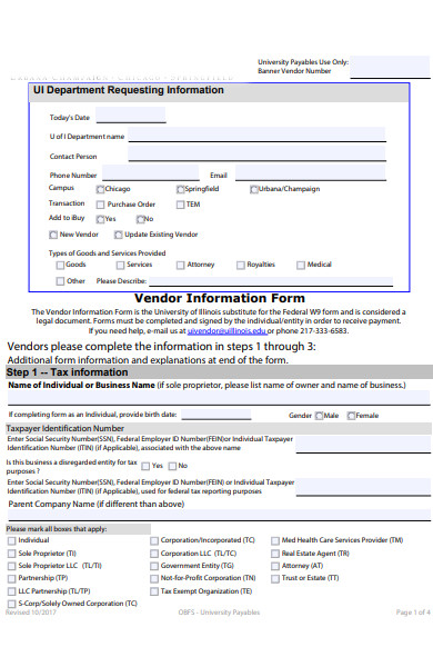 FREE 36+ Vendor Form Samples, PDF, MS Word, Google Docs, Excel