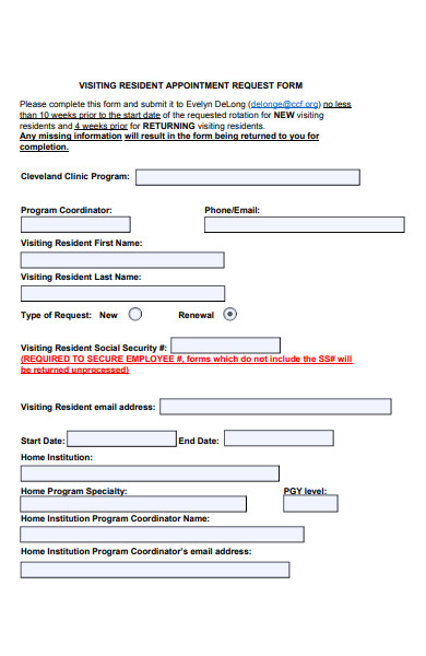 FREE 52+ Appointment Request Forms in PDF | MS Word | XLS