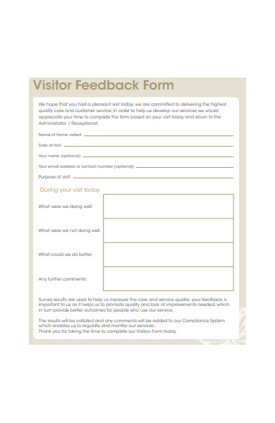 FREE 36+ Visitors Form Samples, PDF, MS Word, Google Docs, Excel