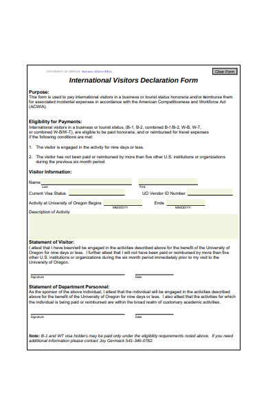 FREE 36+ Visitors Form Samples, PDF, MS Word, Google Docs, Excel
