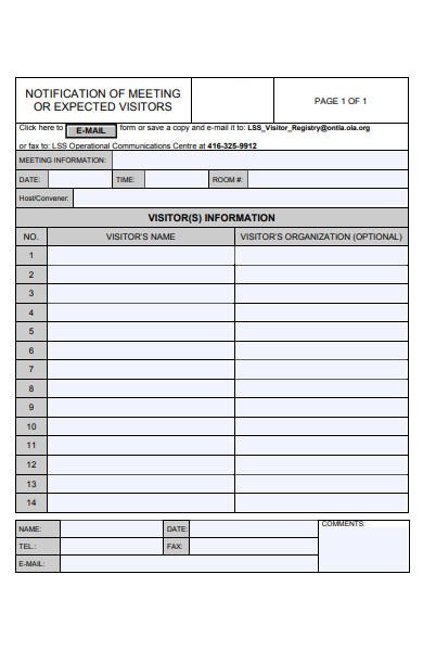 FREE 36+ Visitors Form Samples, PDF, MS Word, Google Docs, Excel