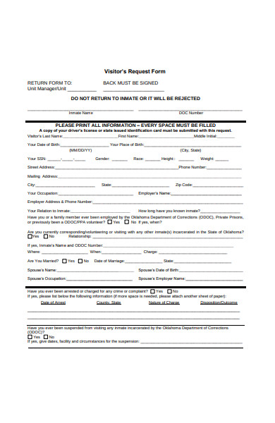 FREE 36+ Visitors Form Samples, PDF, MS Word, Google Docs, Excel