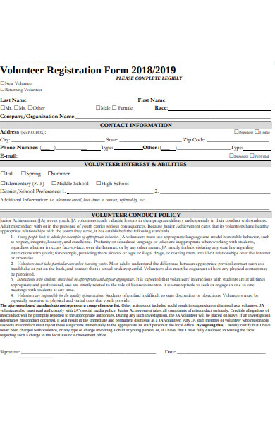 FREE 30+ Volunteer Registration Forms in PDF | MS Word