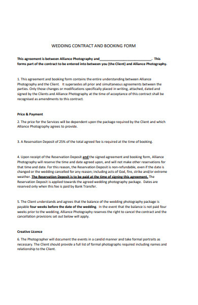 FREE 14+ Photography Booking Forms in PDF