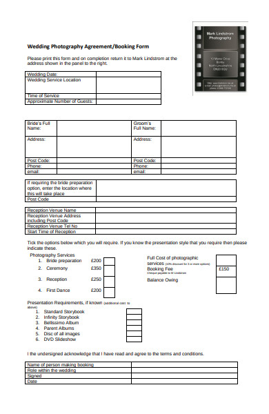 FREE 14+ Photography Booking Forms in PDF