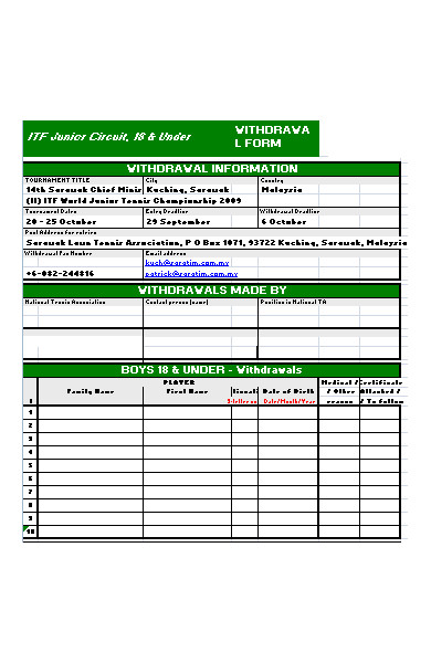 FREE 31+ Withdrawal Forms in PDF | MS Word | XLS