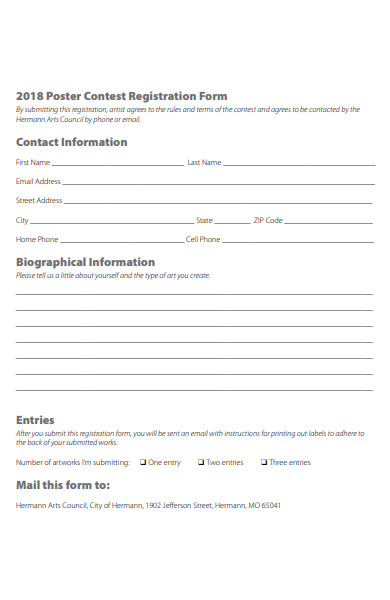 FREE 56+ Contest Registration Form Samples, PDF, MS Word, Google Docs ...
