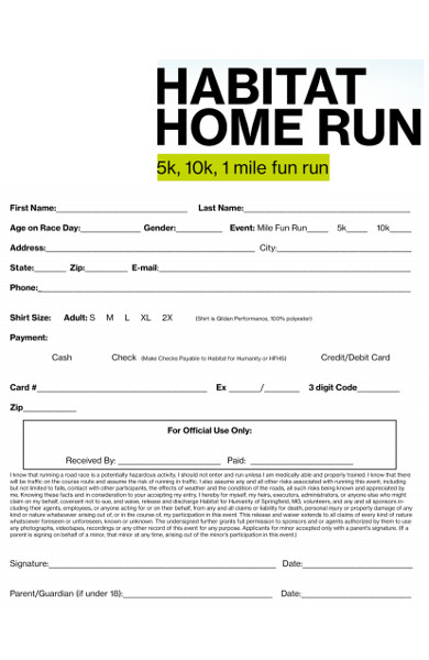 FREE 50+ Race Registration Form in PDF | Ms Word