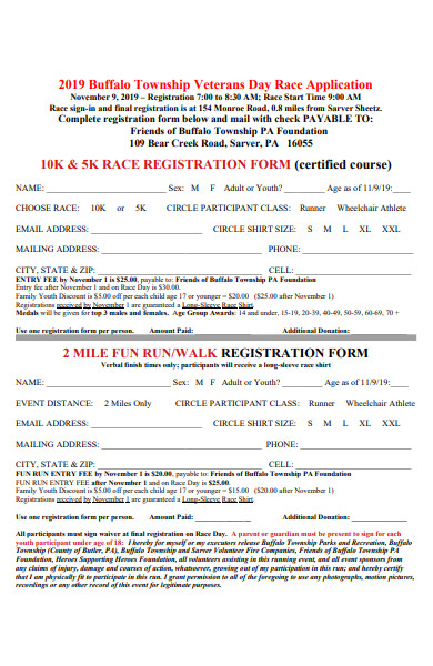 FREE 50+ Race Registration Form in PDF | Ms Word