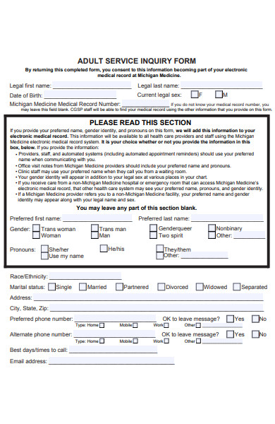 FREE 50+ Inquiry Forms in PDF | MS Word (doc.)