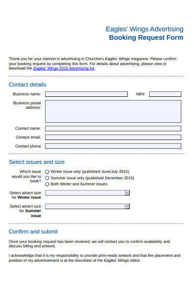 FREE 40+ Advertising Request Forms in PDF | MS Word