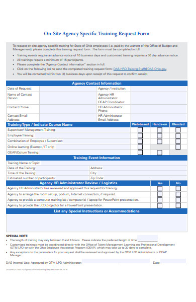 FREE 37+ Training Request Forms in PDF | Ms Word