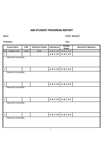 FREE 35+ Student Progress Report Form Samples, PDF, MS Word, Google Docs