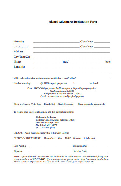 FREE 40+ Alumni Registration Forms in PDF | MS Word