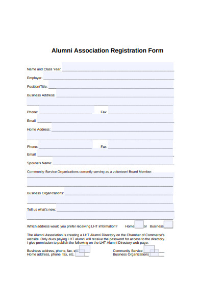 FREE 40+ Alumni Registration Forms in PDF | MS Word