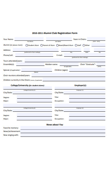 FREE 40+ Alumni Registration Forms in PDF | MS Word