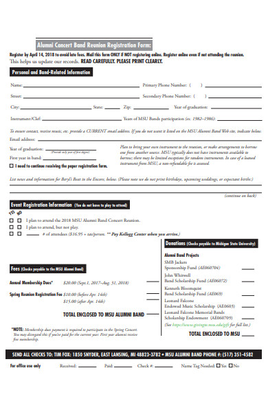 FREE 40+ Alumni Registration Forms in PDF | MS Word