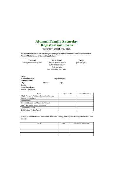 FREE 40+ Alumni Registration Forms in PDF | MS Word